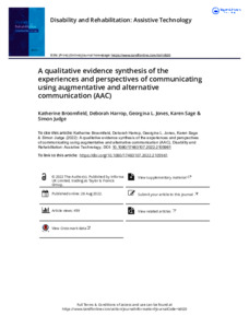 A qualitative evidence synthesis of the experiences and perspectives of ...
