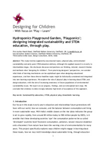 Hydroponics Playground Garden, 'Playponics'; designing integrated ...