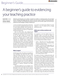 A beginner’s guide to evidencing your teaching practice - Sheffield ...
