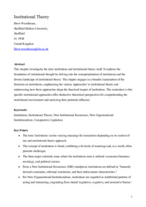 Institutional Theory - Sheffield Hallam University Research Archive