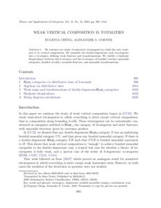 Weak vertical composition II: totalities - Sheffield Hallam University ...