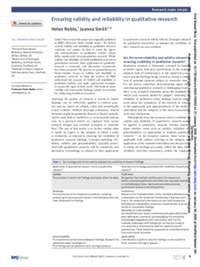 Ensuring validity and reliability in qualitative research - Sheffield Hallam University Research ...